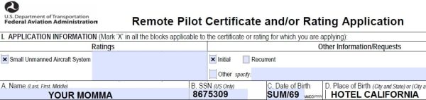 FAA Form 8710-13 (Part 107 Remote Pilot Certificate) – Drone Law and ...